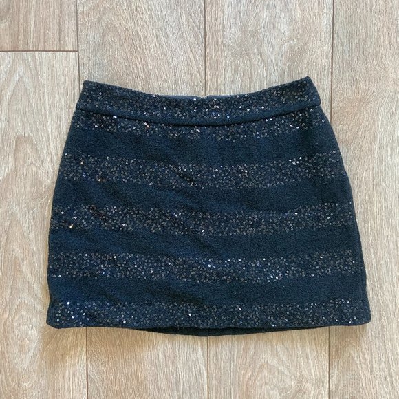 Ann Taylor | Skirts | Black Woolsparkle Loft Mini Skirt | Poshmark